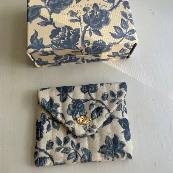 Sezane | Accessories | Sezane Blue Floral Gift Box With Matching Pouch ...